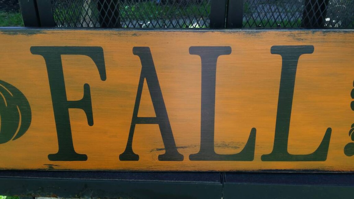 Fall Distressed Wood Sign Rustic Extra Large Wall Hanging Oversized ...