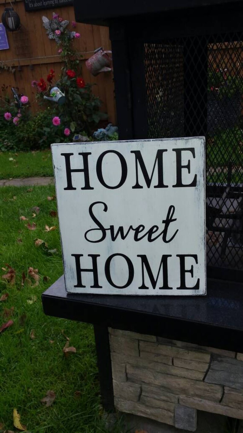 Home Sweet Home Distressed Wood Sign Patio Decor Rustic - Etsy