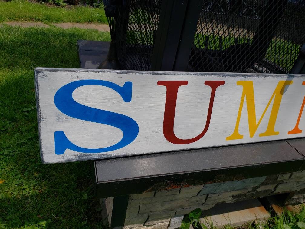Summer Porch Sign Horizontal Distressed Wood Sign Rustic Extra Large ...