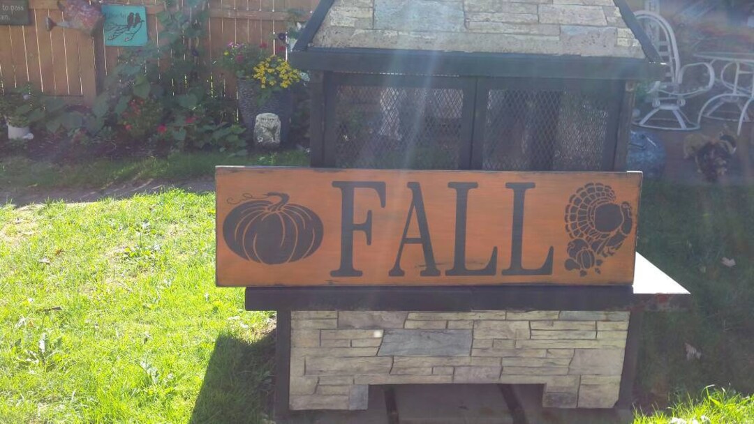 Fall Distressed Wood Sign Rustic Extra Large Wall Hanging Oversized ...