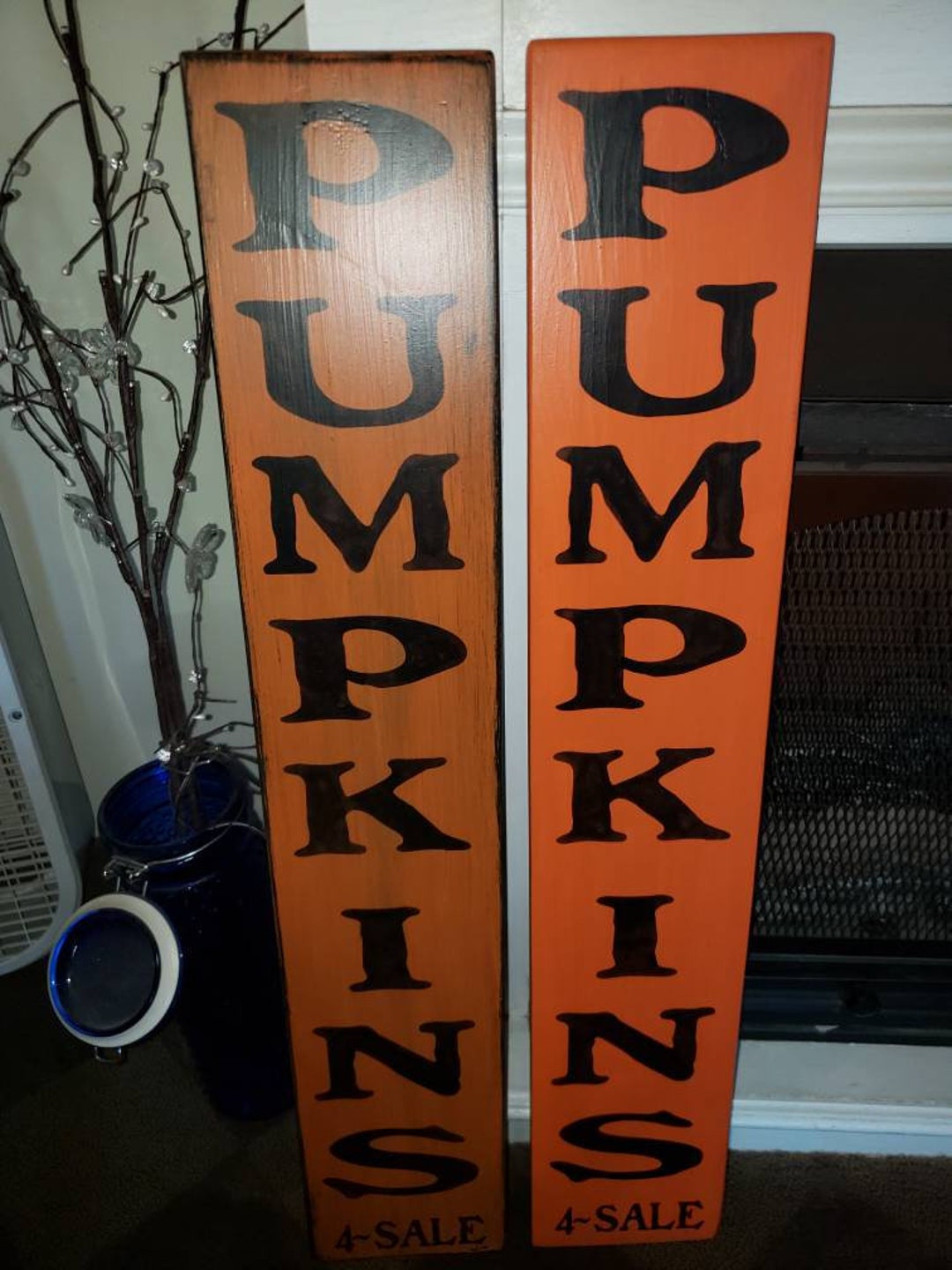 Pumpkins Sign Distressed Wood Sign Rustic Fall Entryway Large Porch ...