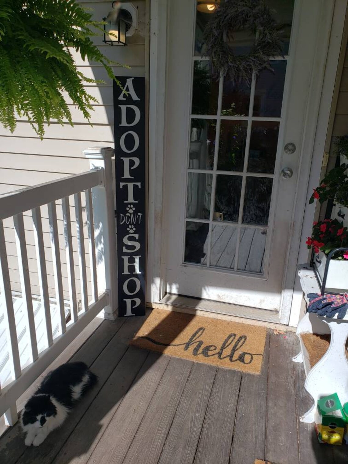 Adopt Don't Shop Porch Sign Vertical Distressed Wood - Etsy