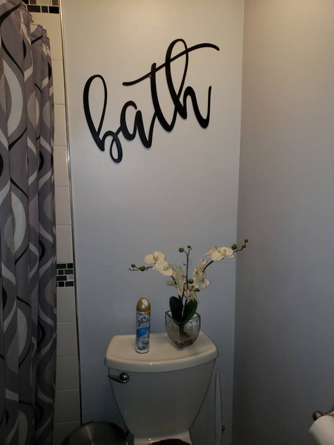 Bath Metal Word Sign Distressed Rustic Rusted Bathroom Wall Hanging ...