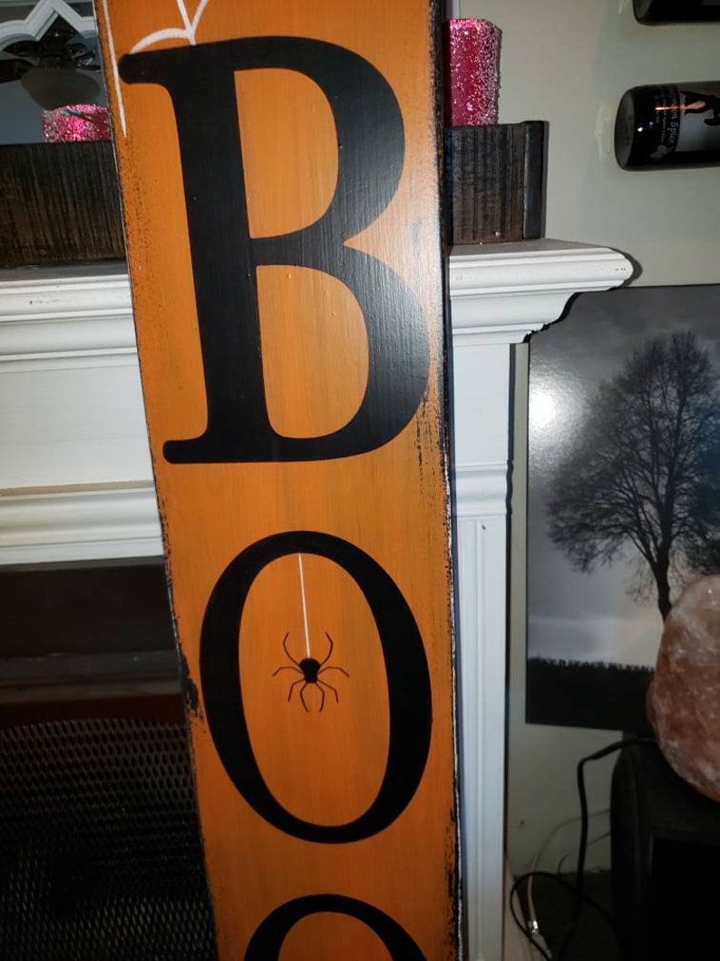 Boo Porch Sign Halloween Entryway Sign Distressed Wood Rustic - Etsy