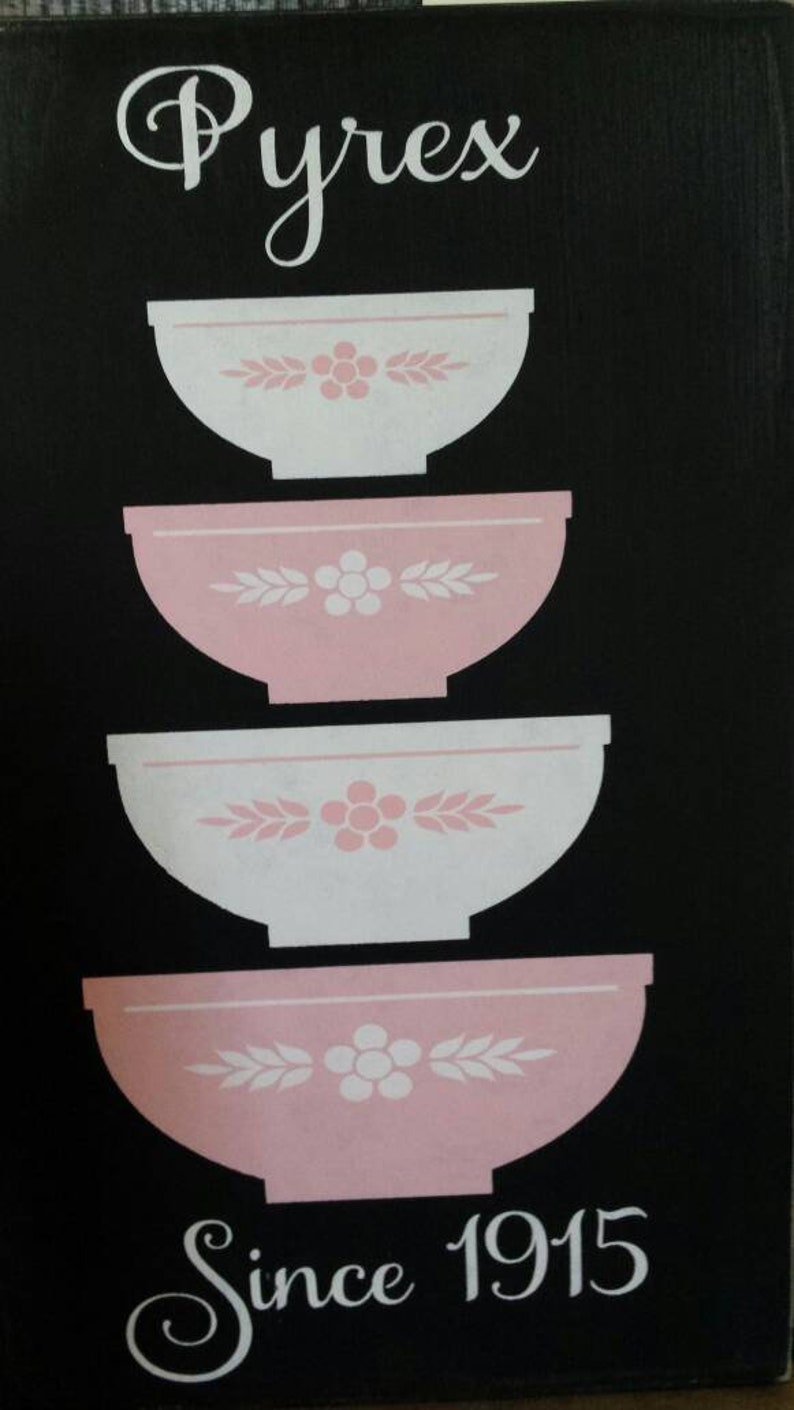 Pyrex Wood Sign Rustic Distressed Wood Large Wall Hanging - Etsy