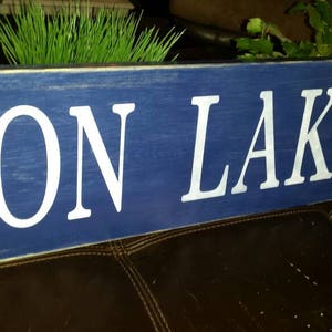On Lake Time Distressed Wood Sign Extra Large Porch Sign Wall Hanging ...