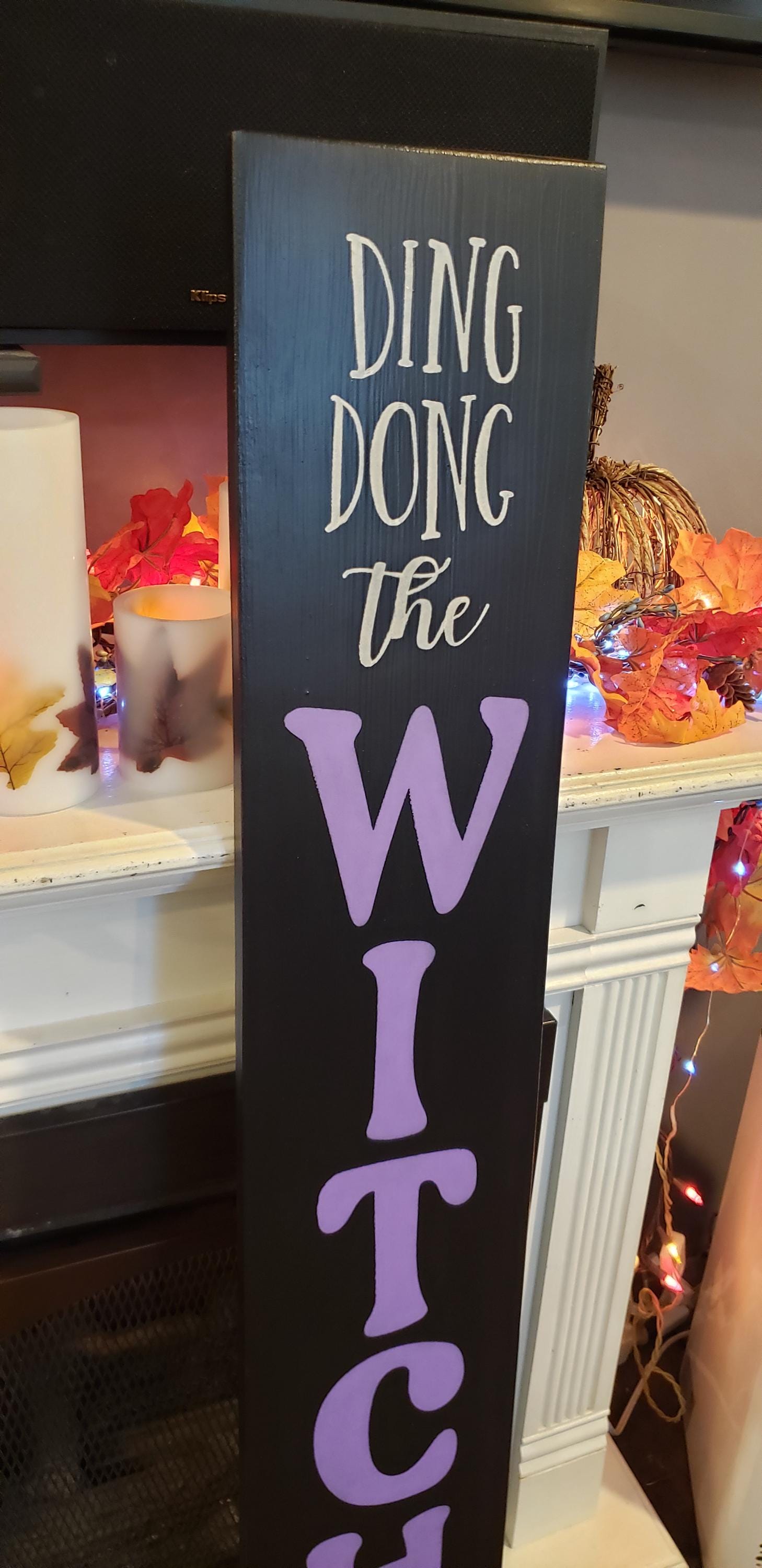 Witch Porch Sign Ding Dong the Witch is Dead Distressed Wood Sign ...