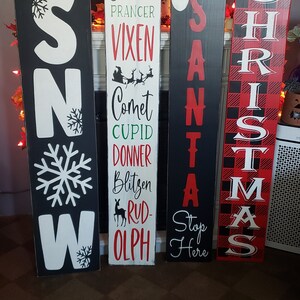 Let It Snow Sign Porch Sign Snowman Snowflake Decor Christmas Sign ...