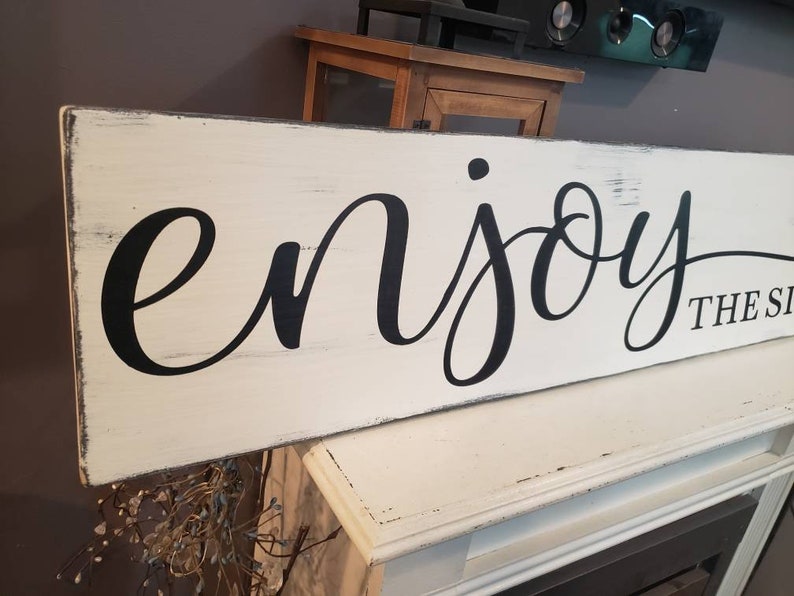 Enjoy the Simple Life Sign Horizontal Wall Hanging Porch Sign Rustic ...
