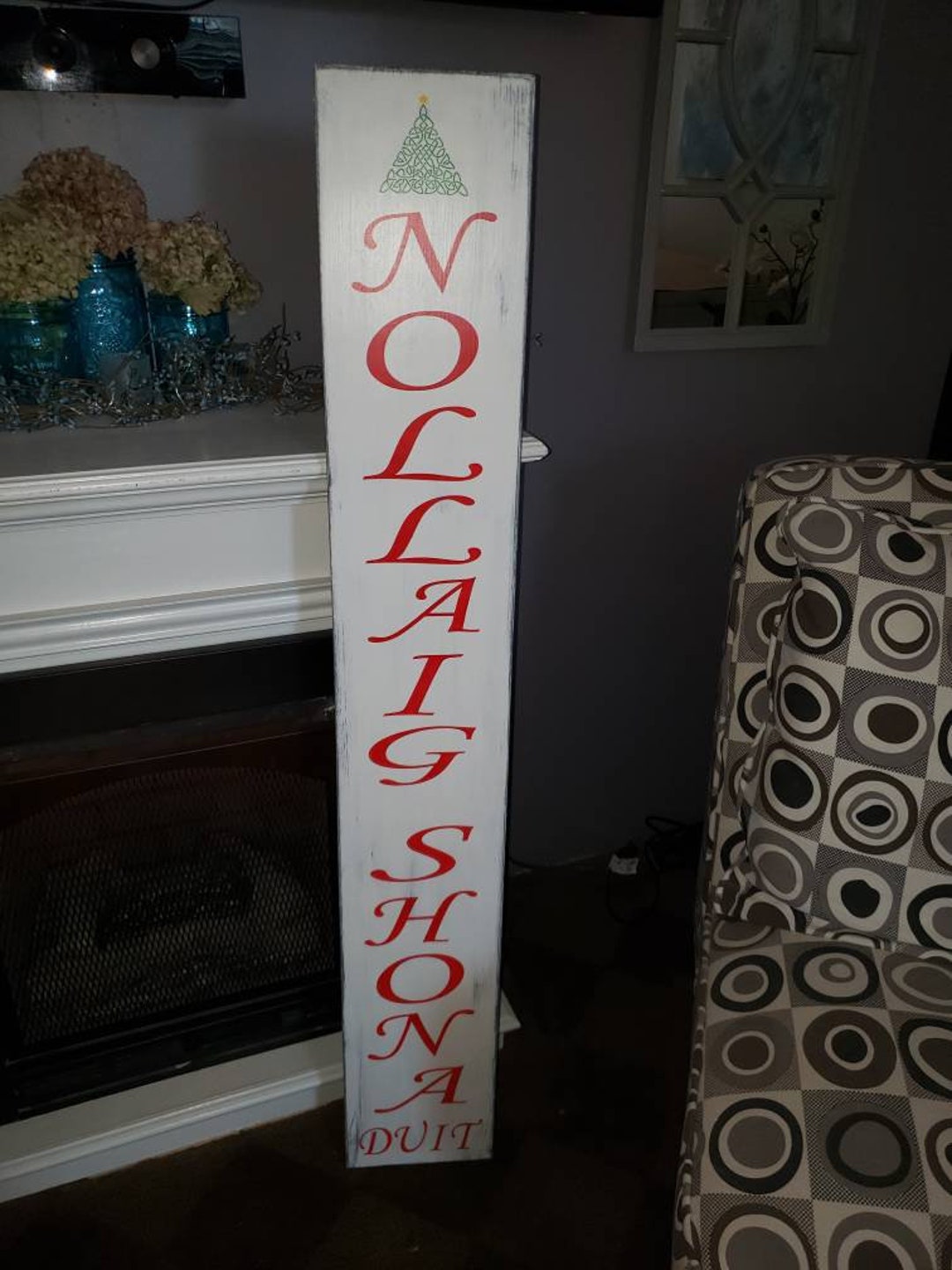 Nollaig Shona Duit Sign Gaelic Irish Merry Christmas Sign Reversible ...