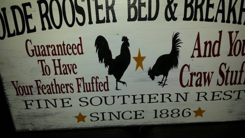 Rooster Farmhouse Sign Large Distressed Wood Sign Wall Hanging ...