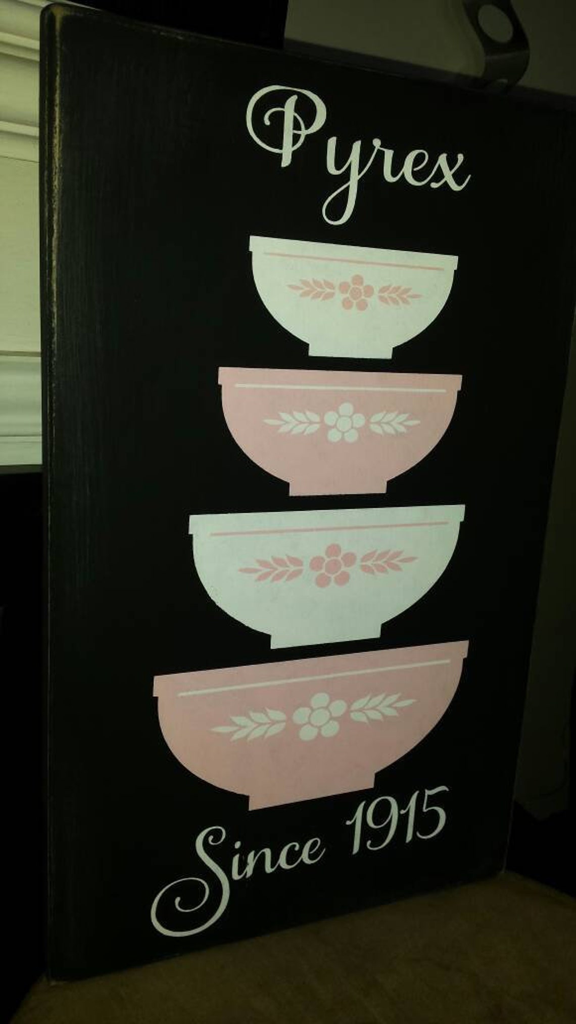 Pyrex Wood Sign Rustic Distressed Wood Large Wall Hanging | Etsy