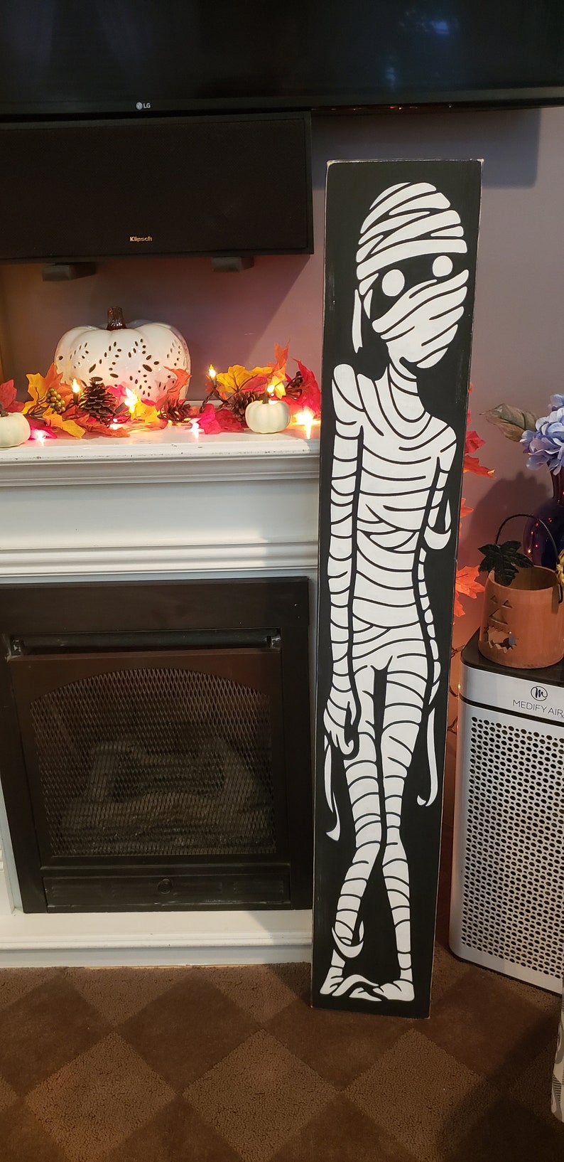 Halloween Porch Sign Skeleton Sign Trick or Treat Sign Mummy Sign ...