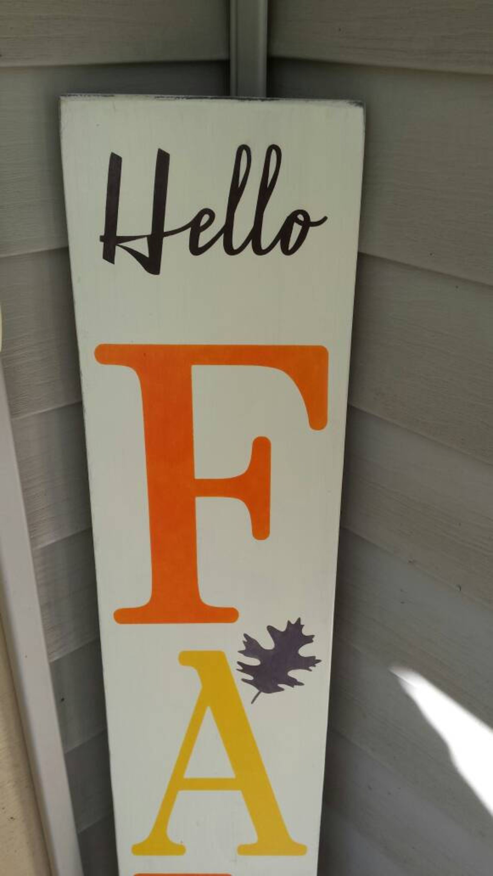 Hello Fall Sign Vertical Porch Sign Wood Sign Distressed Wood - Etsy
