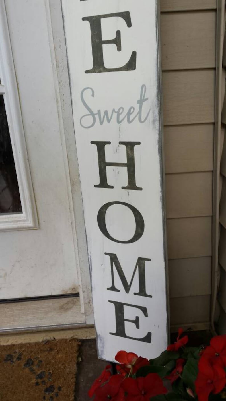 Home Sweet Home Extra Large Porch Sign Vertical Wood Sign - Etsy