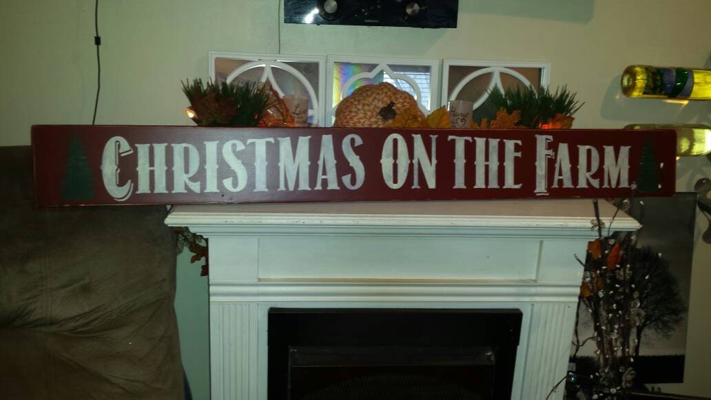 Christmas on the Farm Wood Sign Distressed Wood Extra Large | Etsy