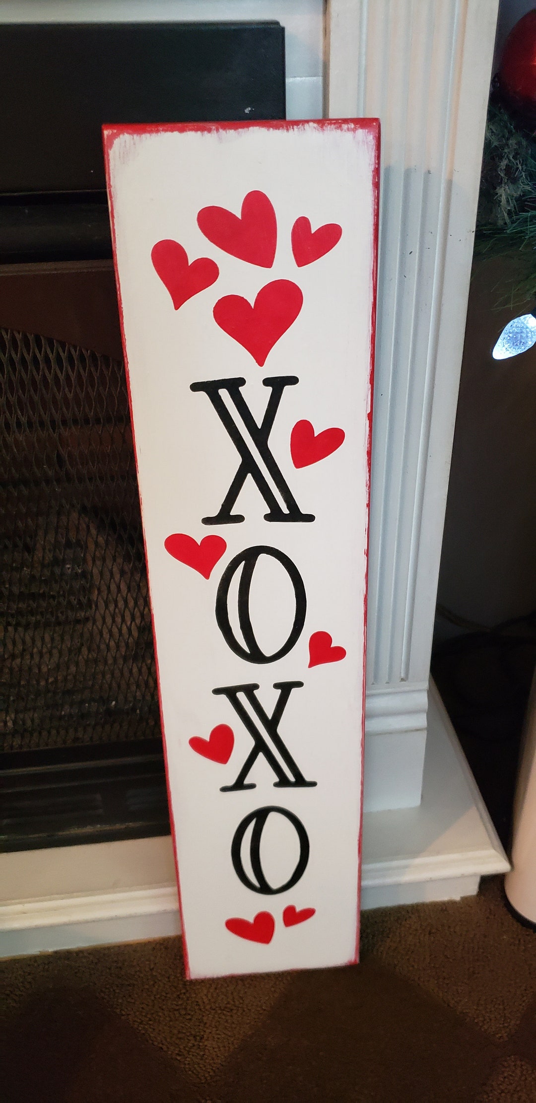 XOXO Sign Love Sign Valentine Porch Sign Heart Decor Distressed Wood ...