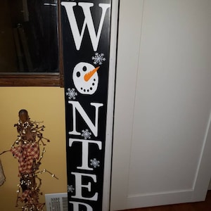 Winter Porch Sign Distressed Snowflake Sign Reversible Entryway Wood ...