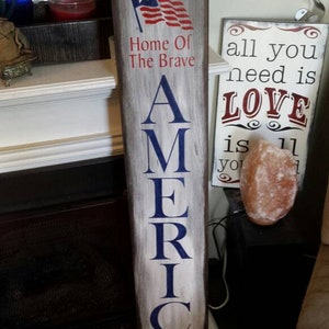 America Porch Sign Rustic Wood Sign Extra Large Oversized Pariotic ...