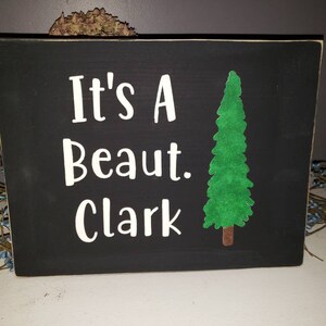 Shitters Full Clark Sign Distressed Wood Rustic Holiday Decor Christmas ...