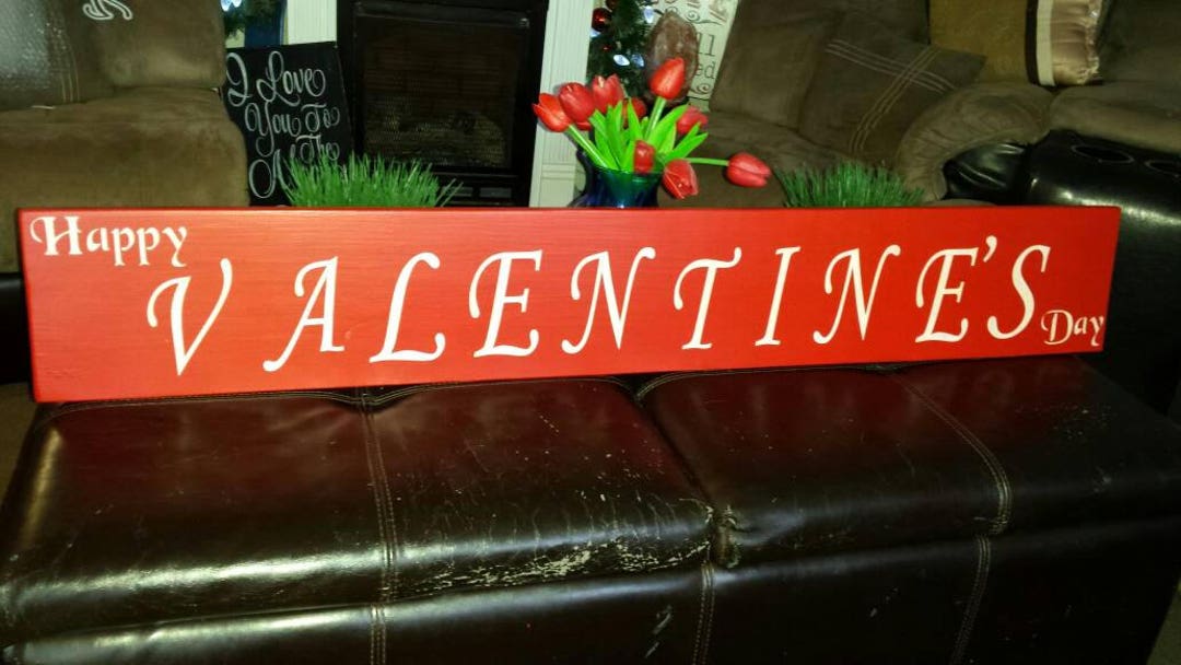 Valentine Porch Sign Horizontal Valentine Sign Wood Wall Hanging Sign ...