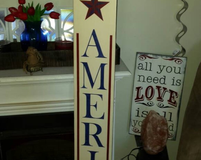 Rustic American Flag Porch Leaner, American Flag, Wood Flag. Rustic ...