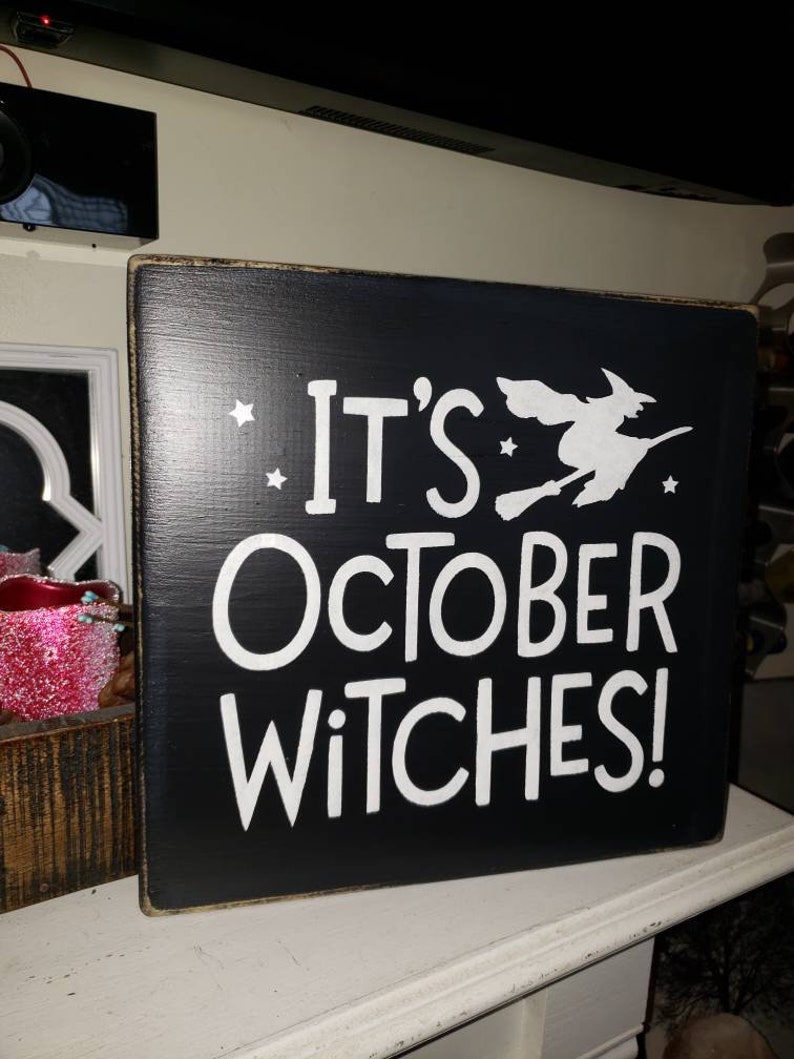 My Favorite Color is October Sign Halloween Sign Rustic Distressed Wood ...