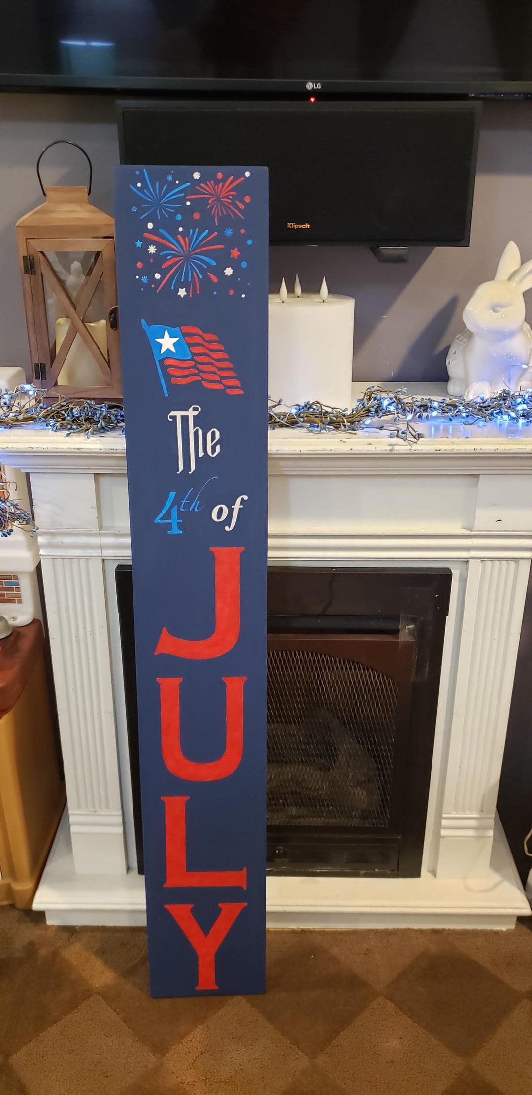 4th of July Sign Porch Sign Fireworks America Wood Porch Leaner Summer ...