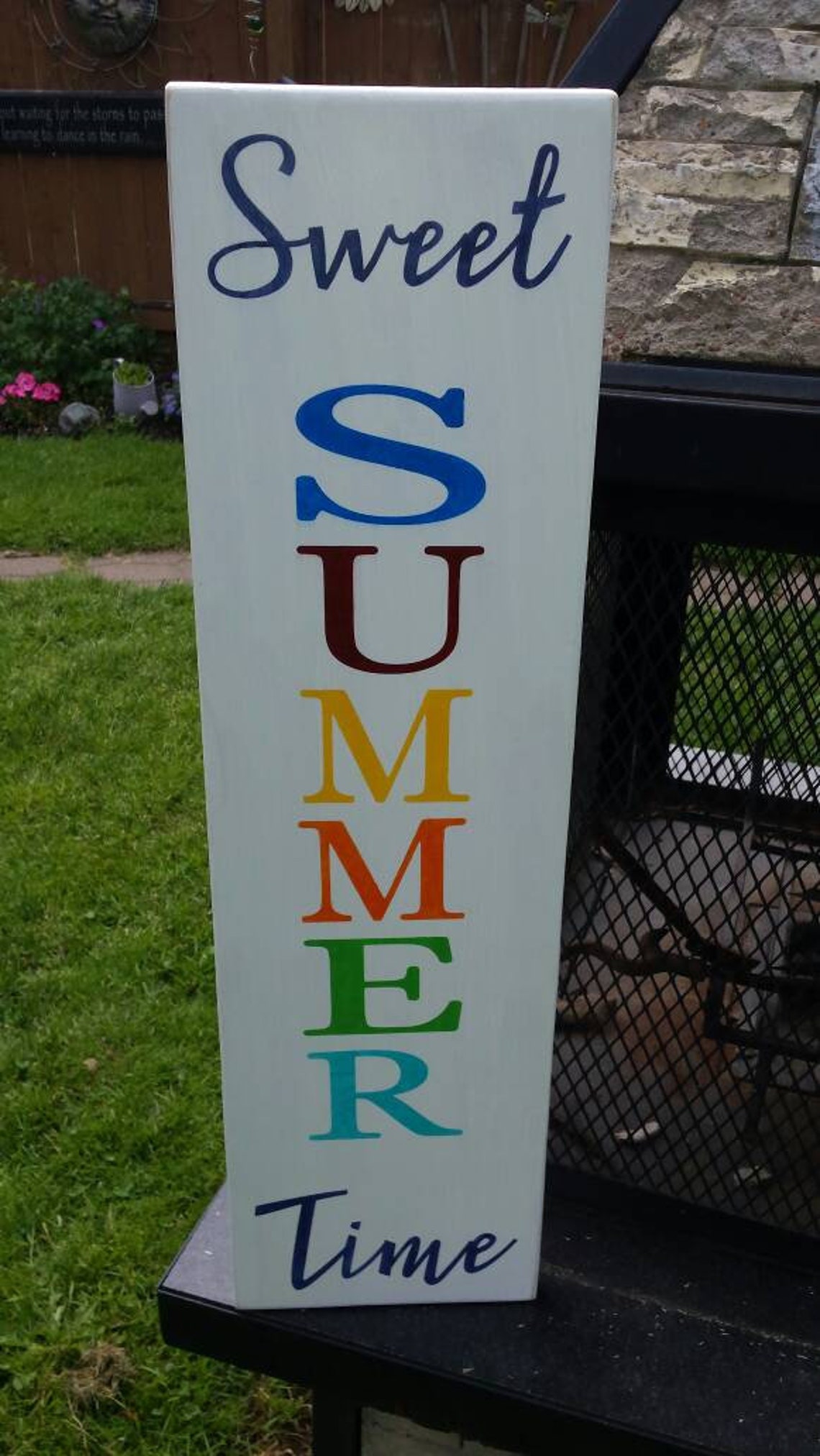 Summer Vertical Porch Sign Sweet Summer Time Reversible Wood | Etsy