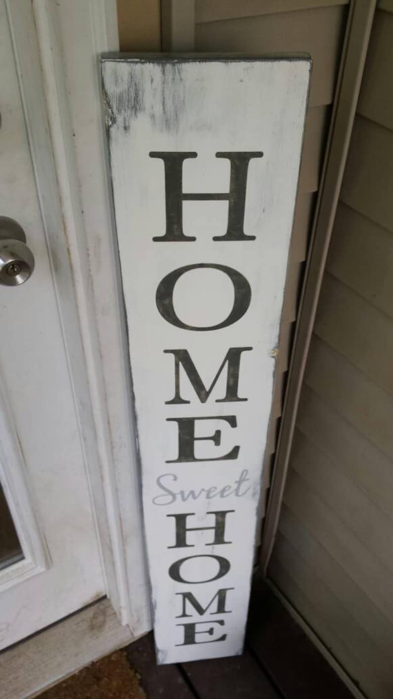Home Sweet Home Extra Large Porch Sign Vertical Wood Sign - Etsy