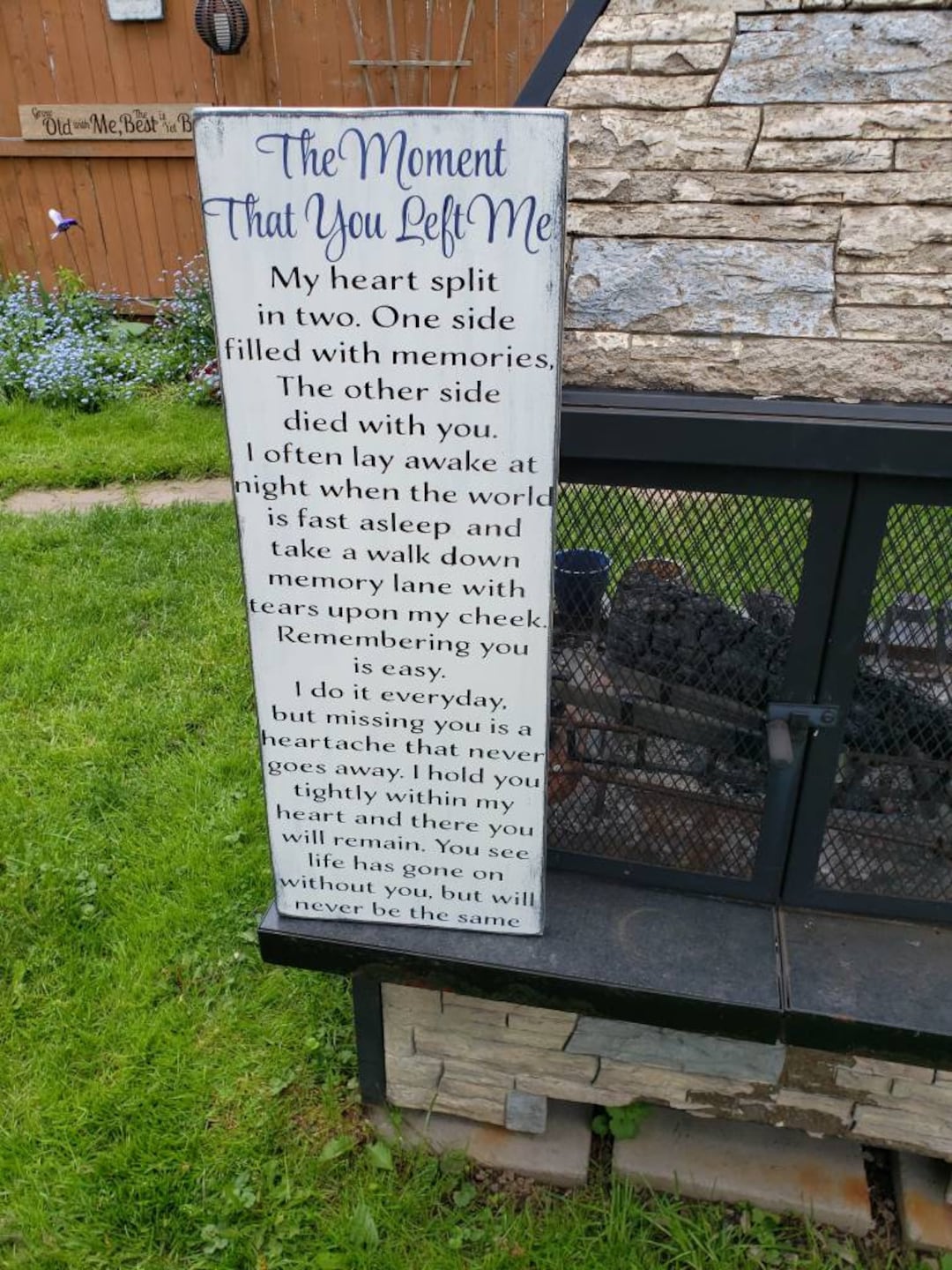 The Moment You Left Me Distressed Wood Sign Condolence Sign Sympathy ...