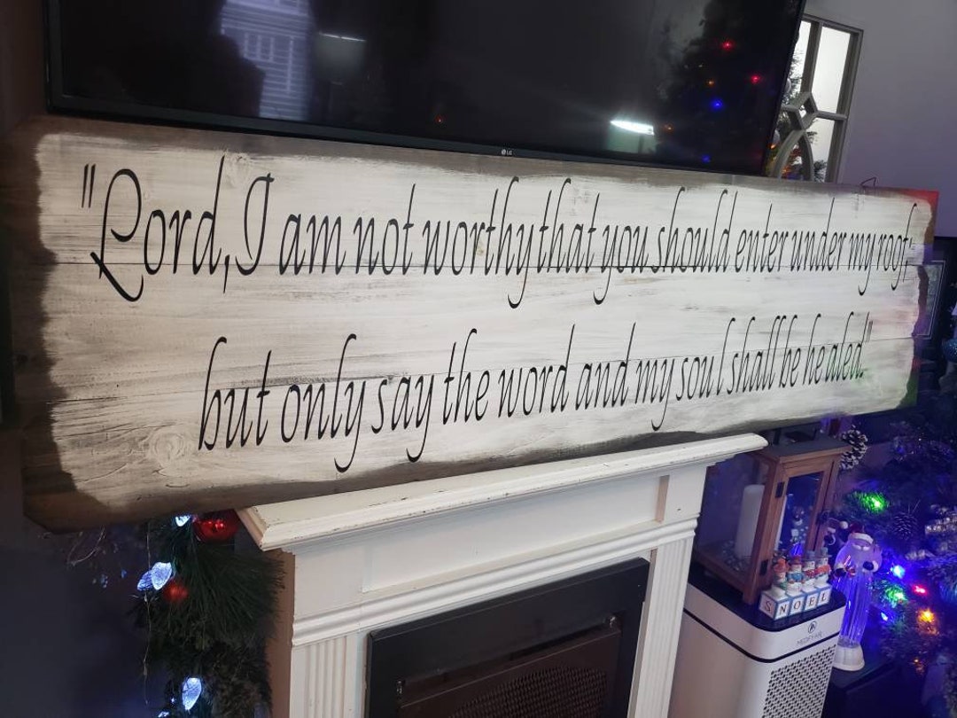 Lord I Am Not Worthy Sign Rustic Cedar Wood Wall Hanging Extra Large ...