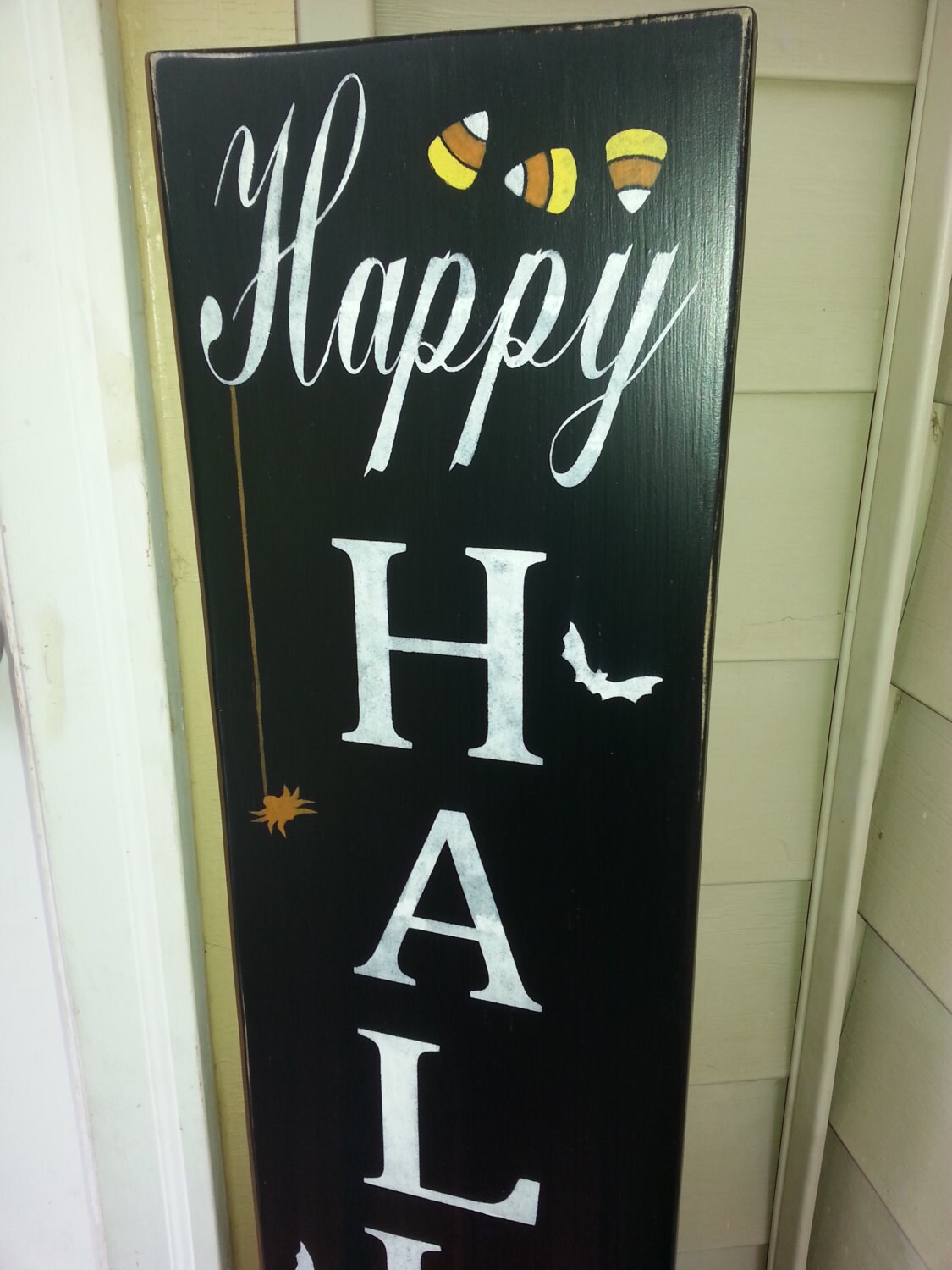 Happy Halloween Sign Reversible Wood Sign Entryway Sign Distressed Wood ...