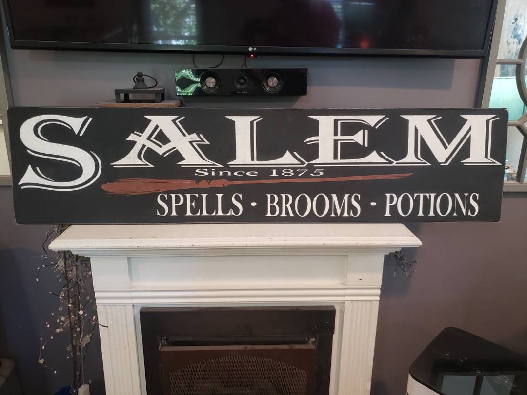 Salem Sign Witches Sign 12x48 Porch Sign Halloween Sign - Etsy