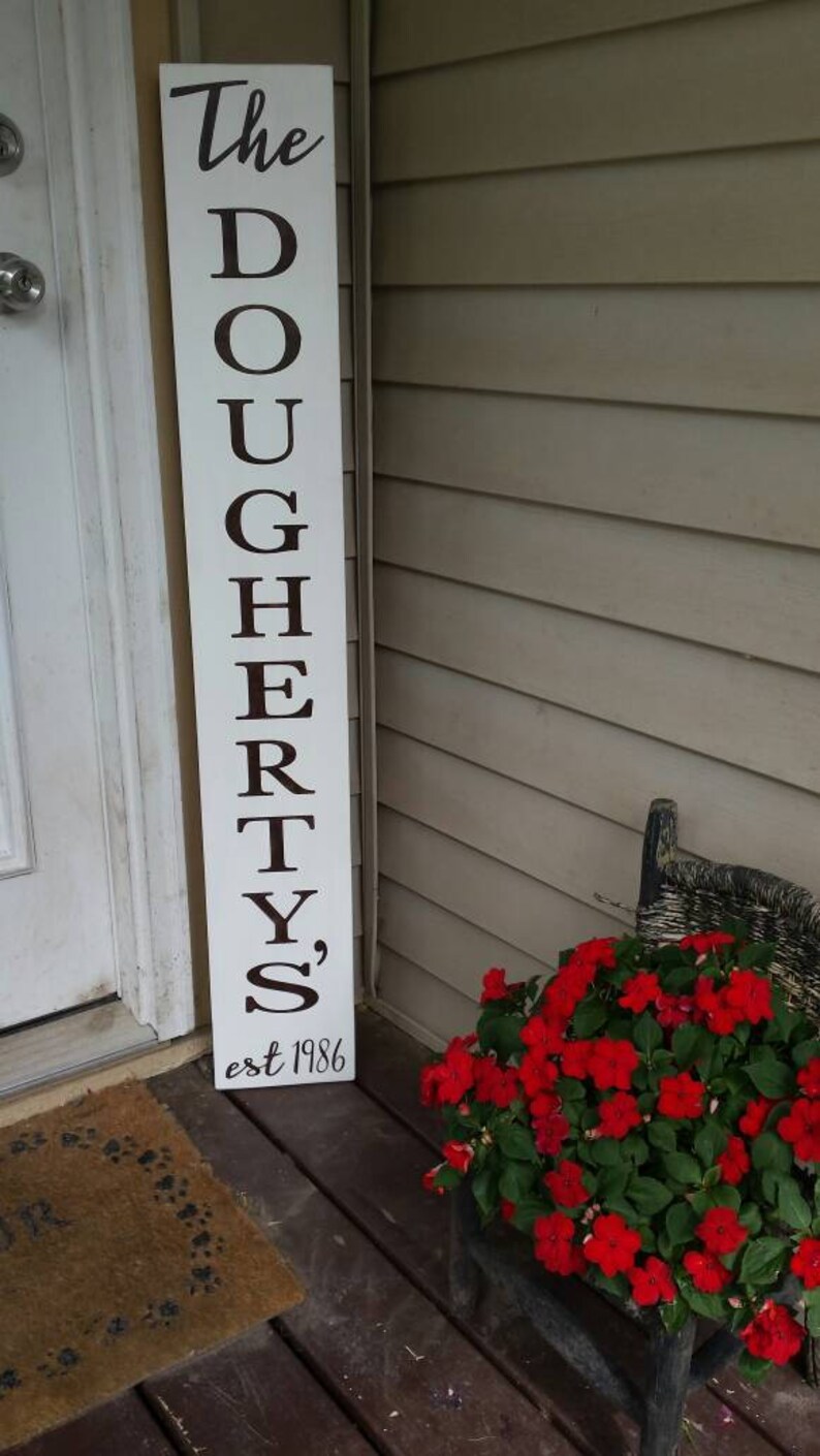 Personalized Extra Large Porch Sign Vertical Entryway Wood | Etsy