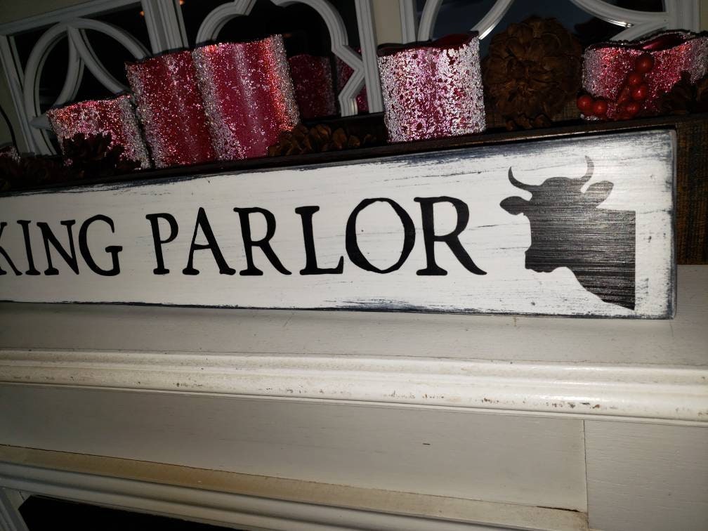 Milking Parlor Sign Rustic Farmhouse Wood Sign Distressed Wood Wall ...