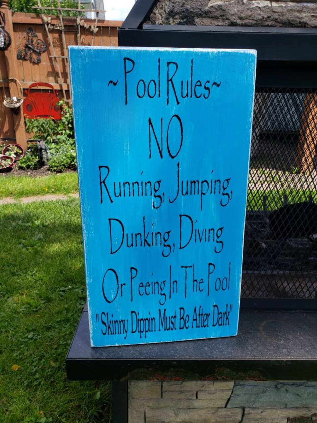 Pool Rules Sign Summer Sign Pool Decor Funny Sign No Running Jumping ...