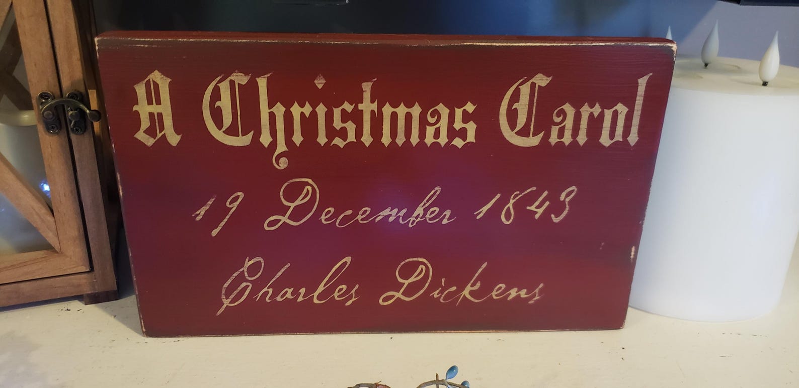 A Christmas Carol Sign Primitive Christmas Wall Hanging Holiday Decor ...