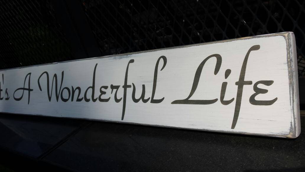 It's A Wonderful Life Wood Sign Christmas Sign Distressed Wood Wall ...