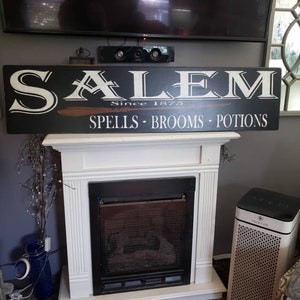 Salem Sign Witches Sign 12x48 Porch Sign Halloween Sign Distressed Wood ...