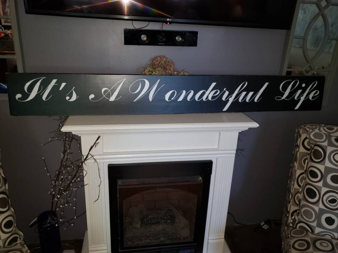 It's A Wonderful Life Wood Sign 5 Ft Christmas Sign Distressed Wood ...