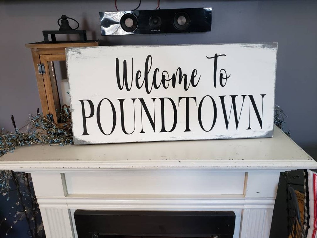 Welcome to Poundtown Sign Master Bedroom Decor Wood Wall Hanging Funny ...