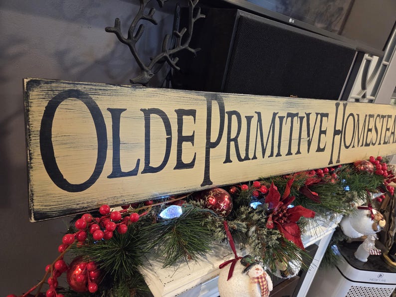 Olde Primitive Homestead Sign the Gathering Place Distressed Wood Wall ...