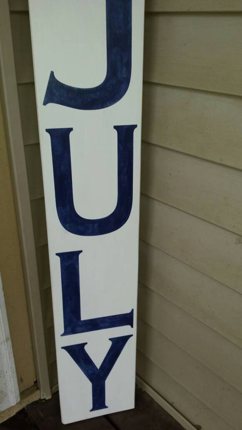4th of July 5 Ft Porch Sign Fireworks Vertical Distressed Wood Extra ...