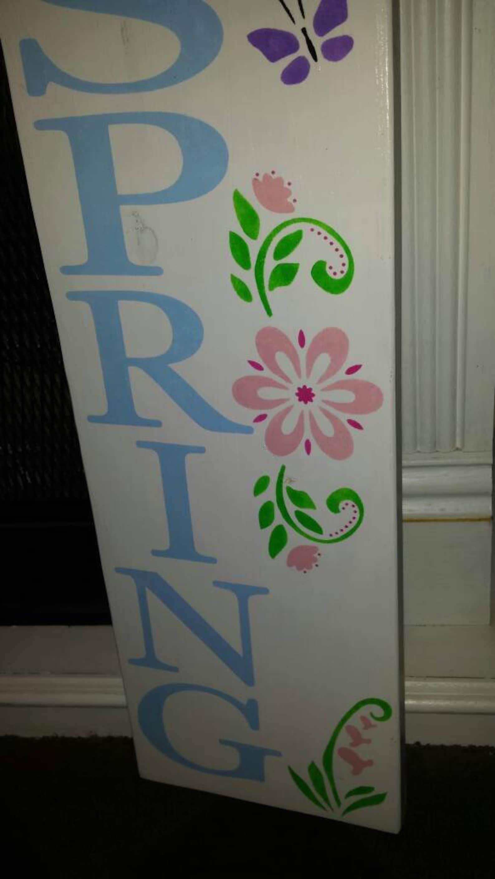Spring Vertical Porch Sign Welcome Spring Reversible Wood Sign | Etsy