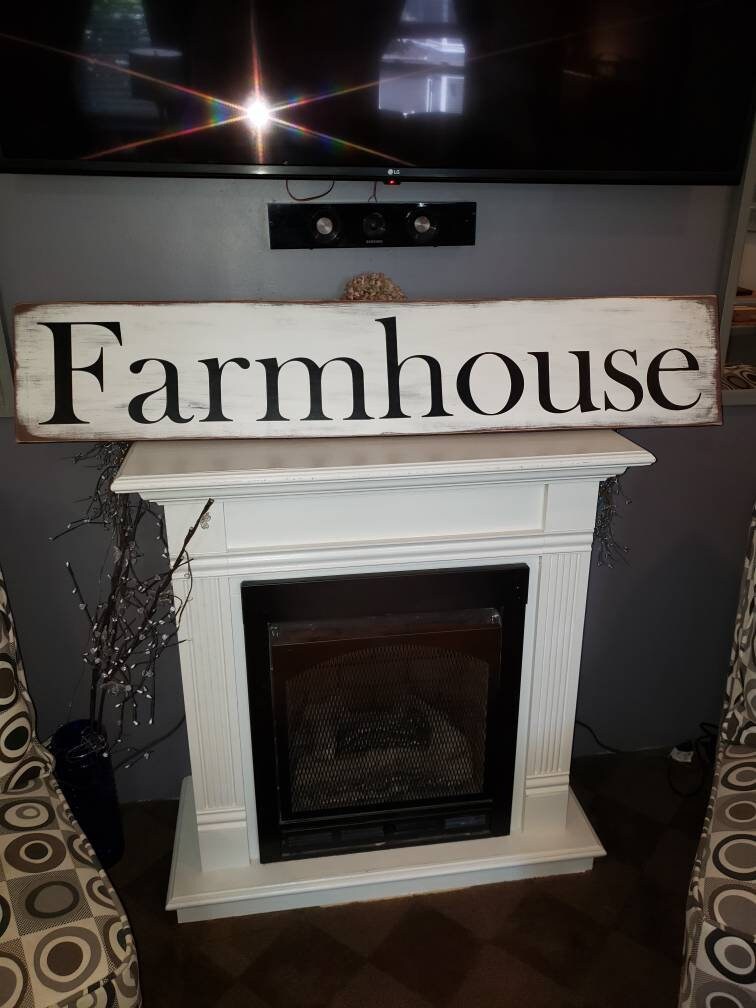 Bathroom Sign Primitive Farmhouse Decor Horizontal Wall | Etsy