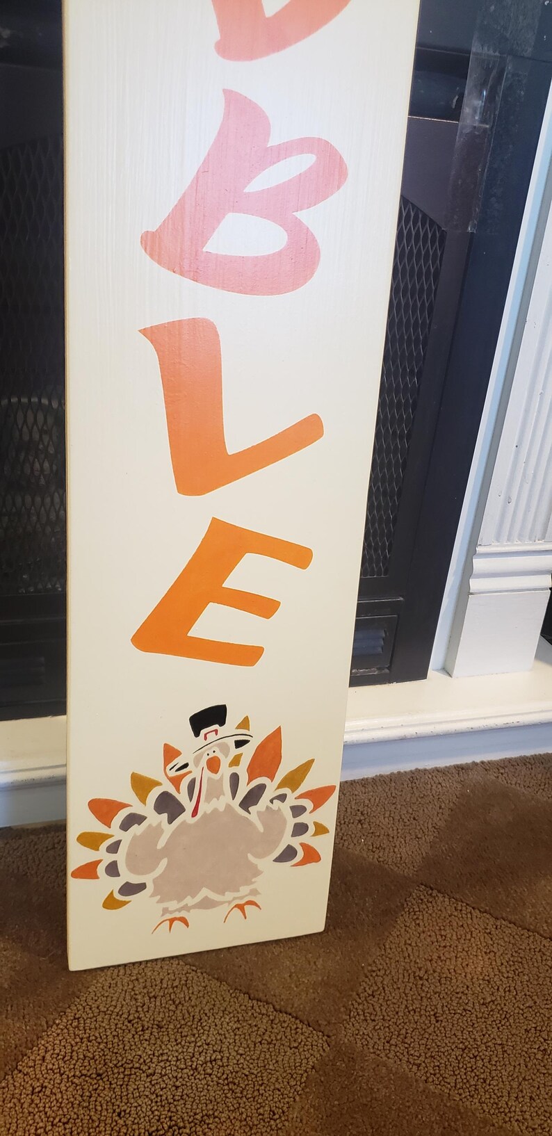 Gobble Gobble Porch Sign Reversible Vertical Sign Rustic Distressed ...
