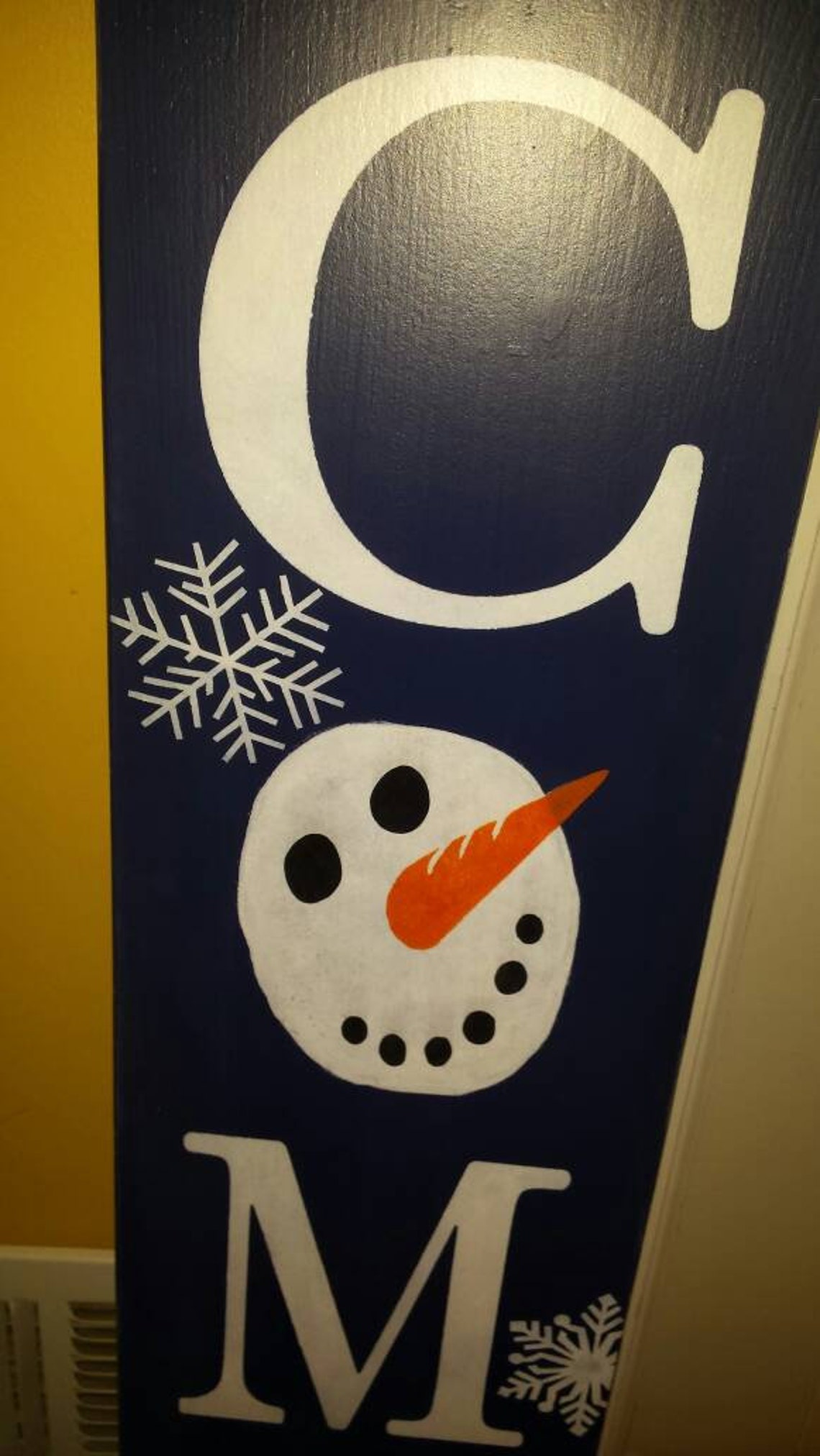 Welcome Snowman Porch Sign Reversible Entryway Wood Sign Extra - Etsy