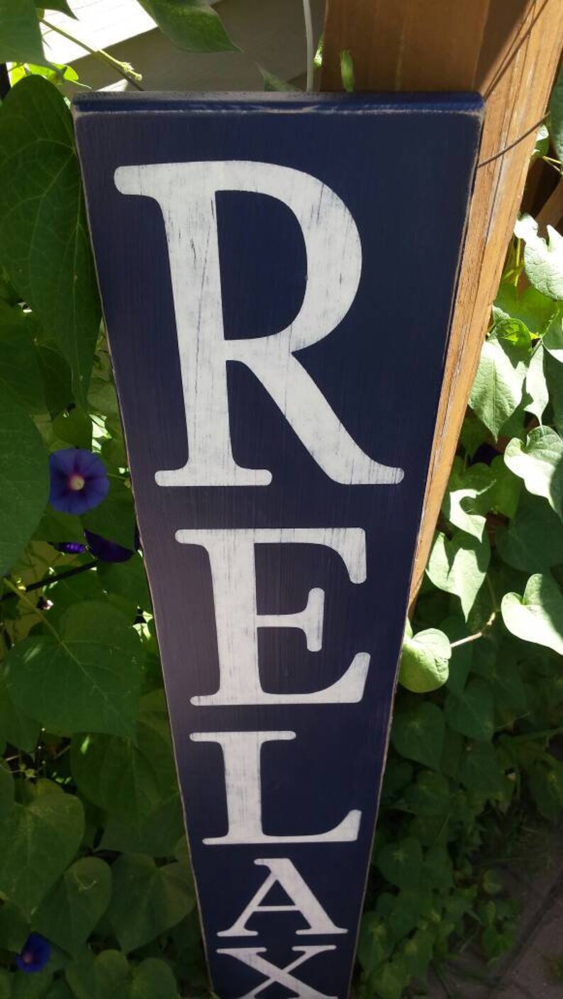 Relax Extra Large Porch Sign Vertical Wood Sign Entryway Sign - Etsy