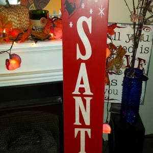 Santa Stop Here Sign Christmas Porch Sign Reversible Entryway Sign ...